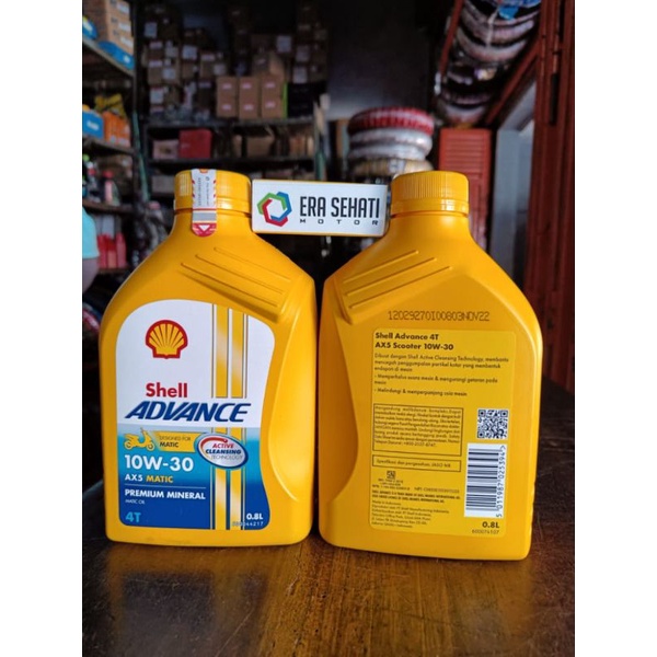 Jual LE OLI SHELL ADVANCE Ax5 MATIC 0.8L 10W-30 ORIGINAL | Shopee Indonesia