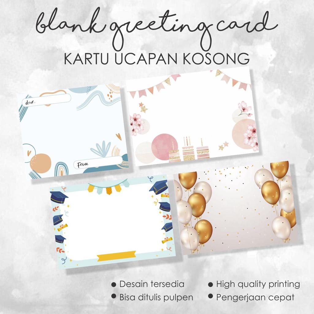 Jual KARTU UCAPAN KOSONG / GREETING CARD BLANK | Shopee Indonesia