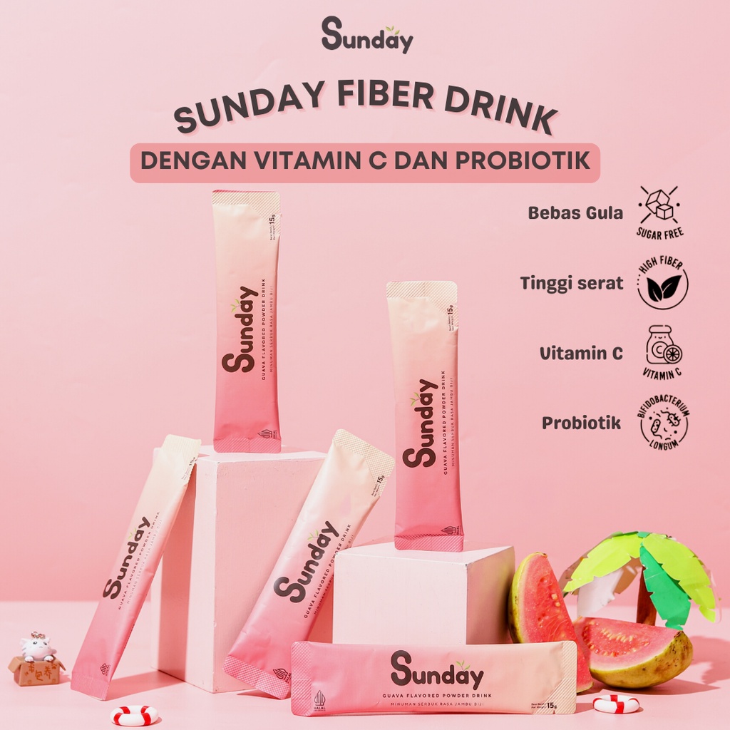 Jual SUNDAY FIBER DRINK ISI 5 DENGAN VITAMIN C DAN PROBIOTIC (TIDAK ...