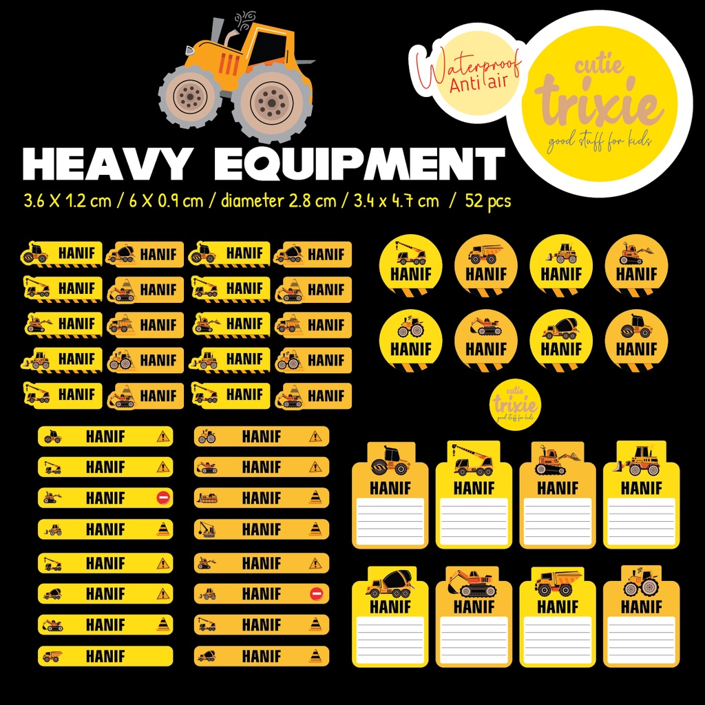 Jual Label Sticker Nama Anak Alat Berat | Shopee Indonesia