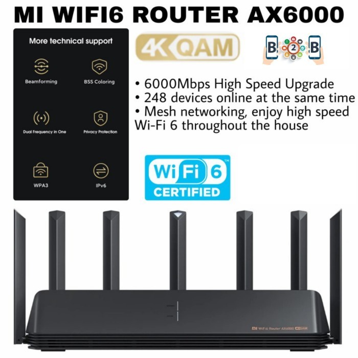 Jual Produk Terbaru Xiaomi Aiot Router Ax6000 Wifi 6 Wireless 6000Mbps ...