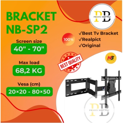 Jual Bracket TV North Bayou NB SP2 40-70 Inch Swivel Tilt Full Motion ...