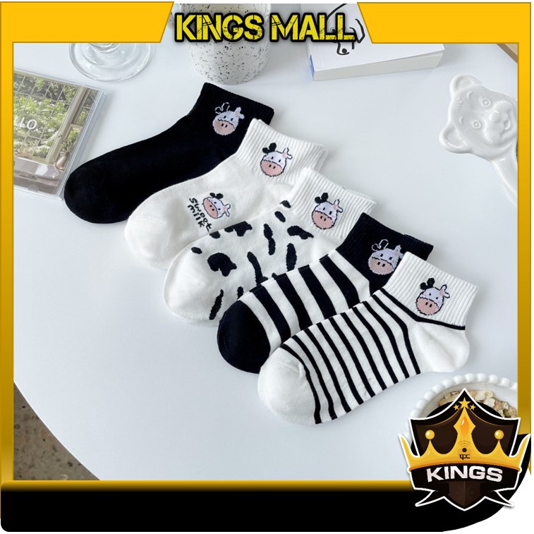 Jual KINGS - K5704 Kaos Kaki Korea Lucu Motif Cow / Kaus Kaki Corak ...