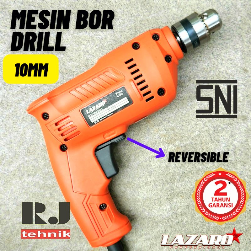 Jual Mesin Bor Besi Kayu 10mm Lazaro L60 Bolak Balik Reversible ...