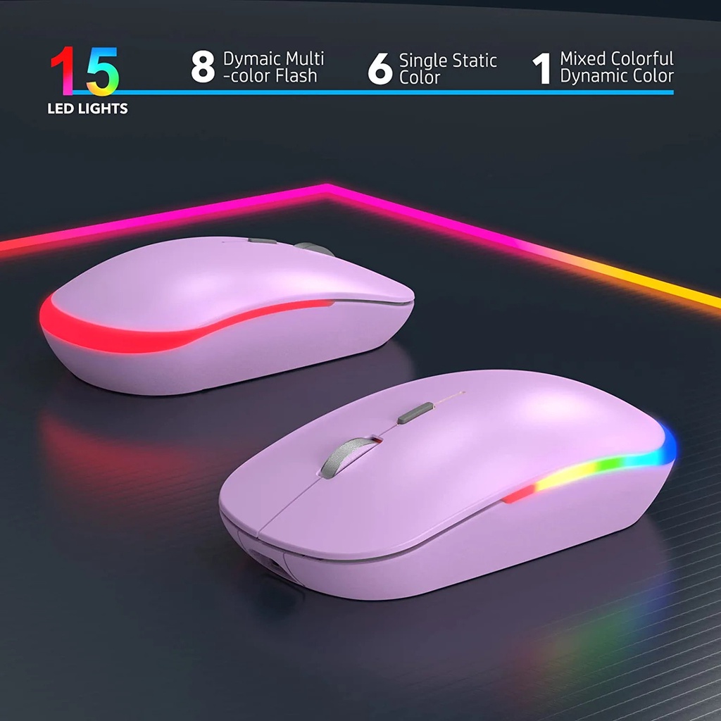 Jual Mouse Bluetooth Wireless 1600DPI Rechargeable Silent Click Slim ...