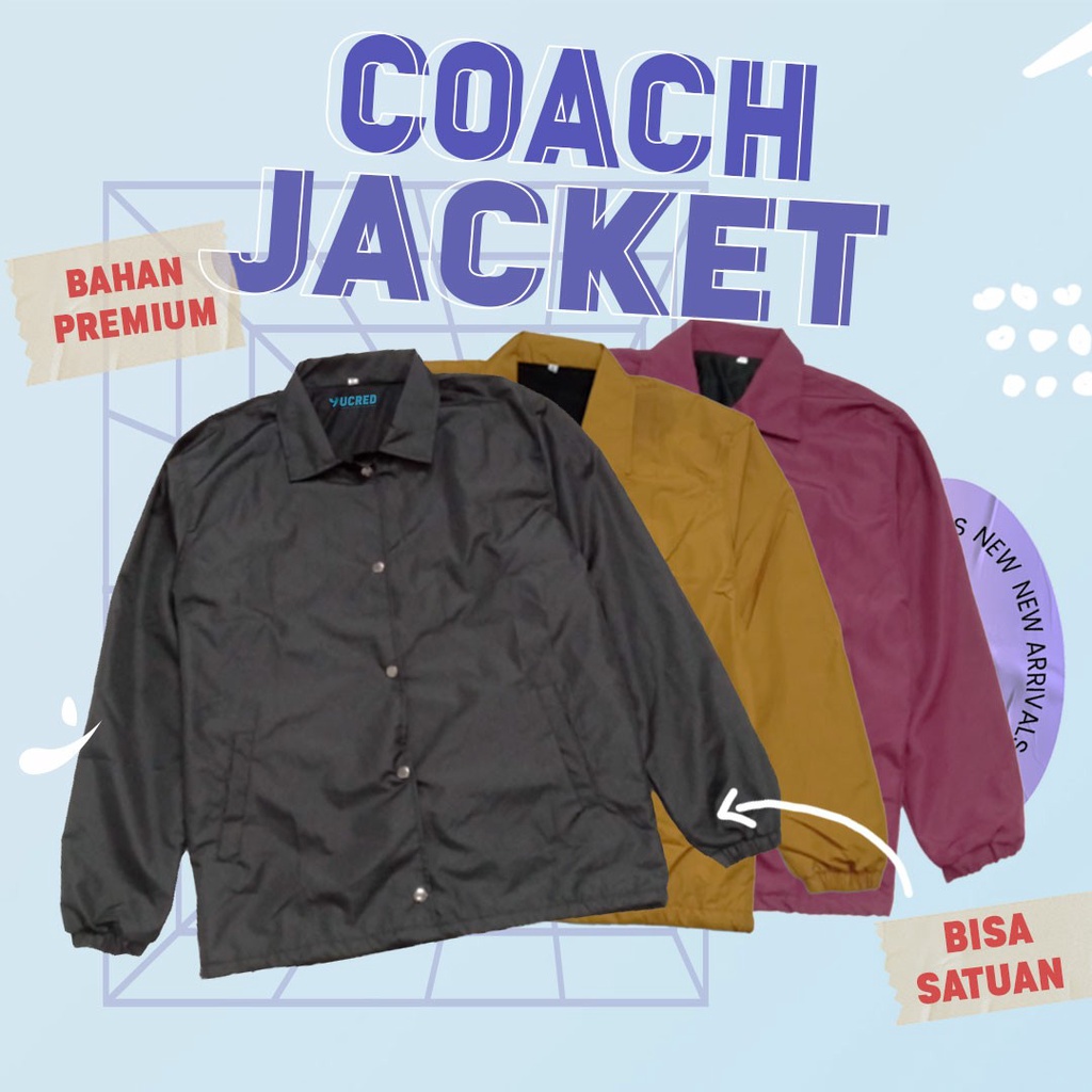 Jual Coach Jacket Premium Polos Unisex Berbagai Warna | Shopee Indonesia