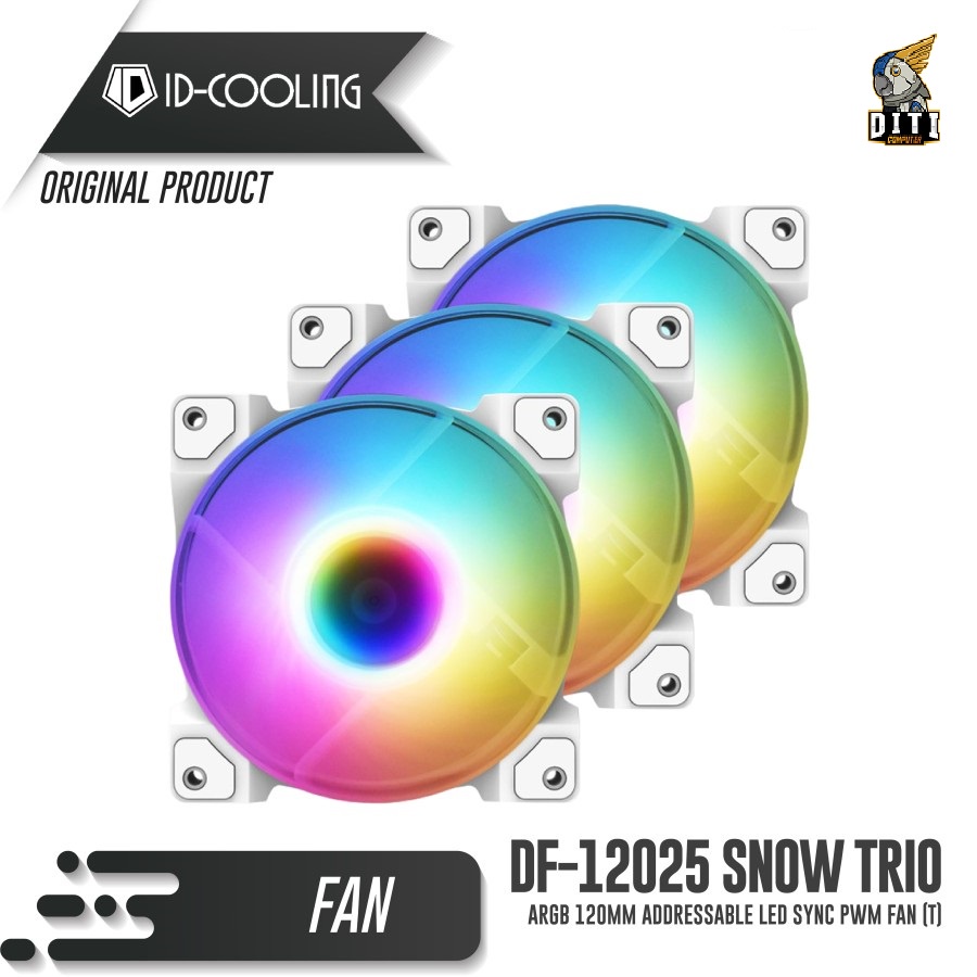 Jual ID-Cooling DF-12025 ARGB Trio Snow | Shopee Indonesia
