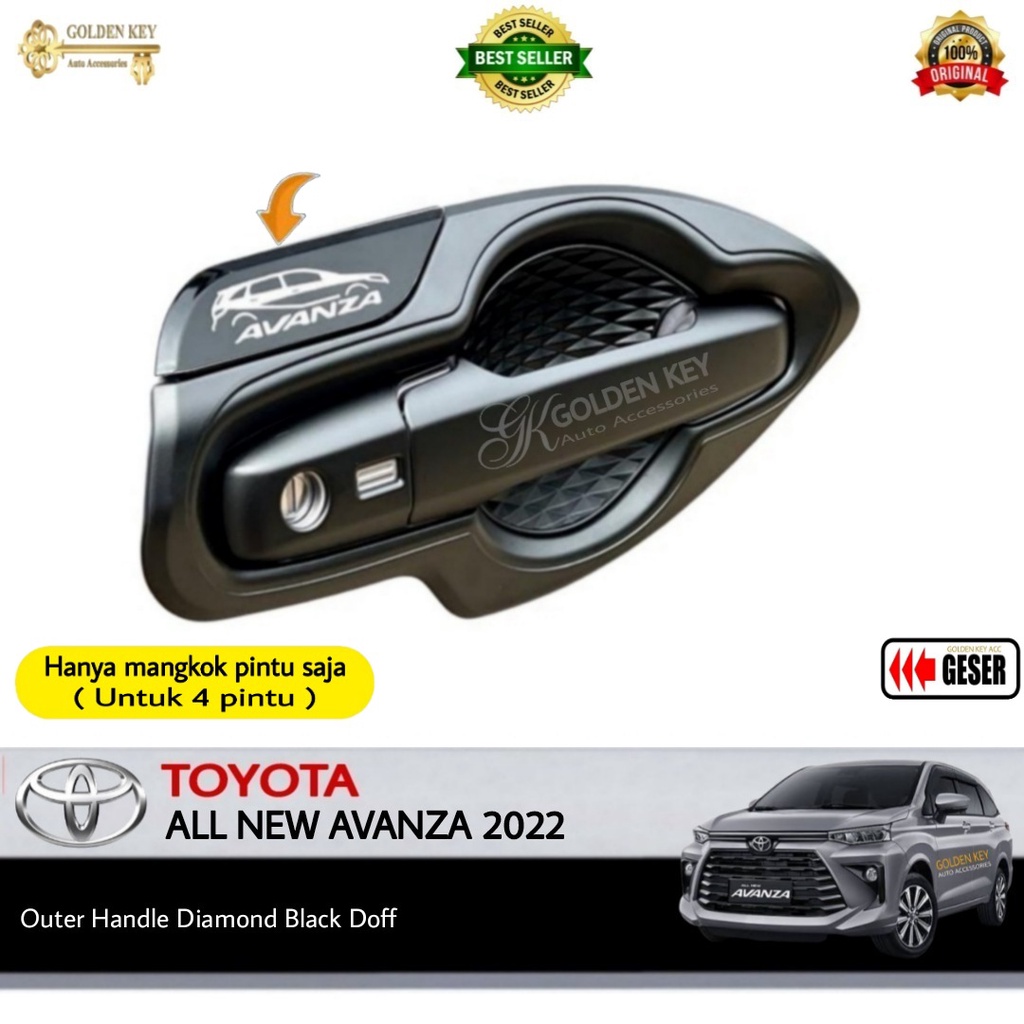 Jual Outer Handle All New Avanza 2022 Mangkok Pintu Diamond Black Doff | Shopee Indonesia