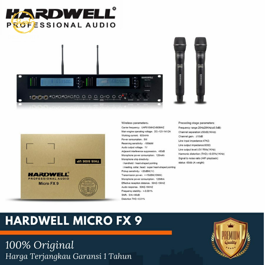 Jual Mic Wireless Hardwell Micro FX 9 Micro FX9 Profesional Mic Handel | Shopee Indonesia