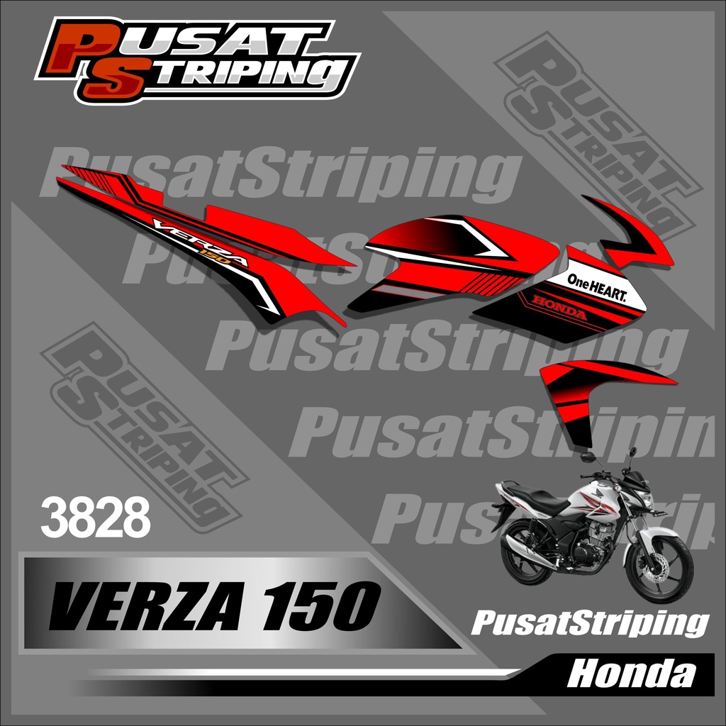 Jual 3828 Sticker striping motor Honda Verza 150 Stiker Semifull kanan ...