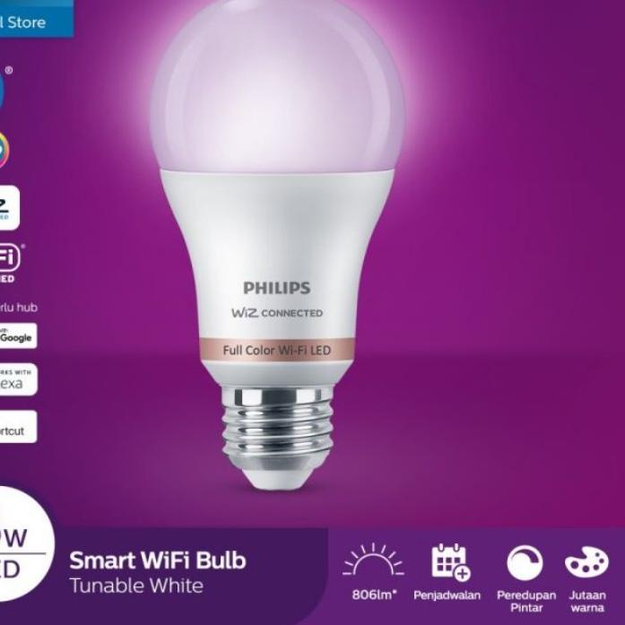 Jual Depan1 Lampu Led Wifi Philips Smart Wi-Fi LED 8w Tunable White (Putih) - 8 Watt RGB 16jt ...