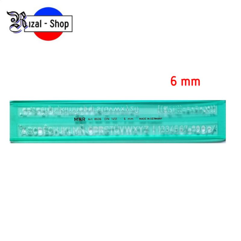 Jual Penggaris Sablon Huruf Angka 6 mm MOR Rotring Mal Abjad | Shopee ...