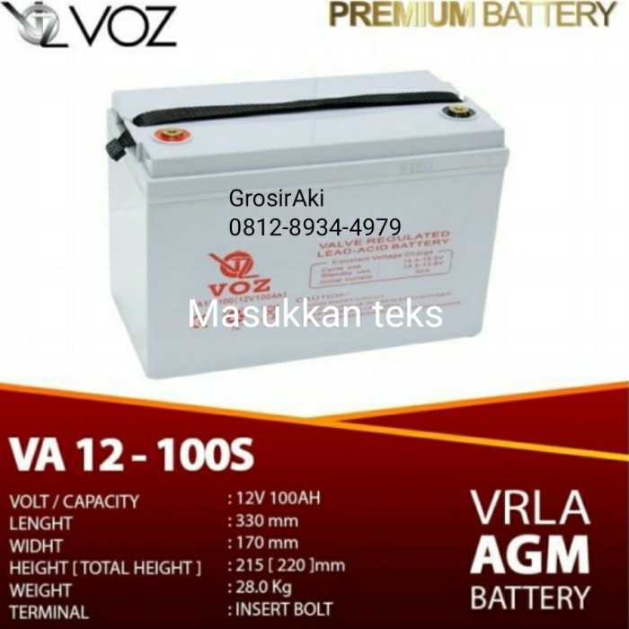 Jual AKI BTS TOWER 12V 100AH VOZ VRLA AGM BATTERY | Shopee Indonesia