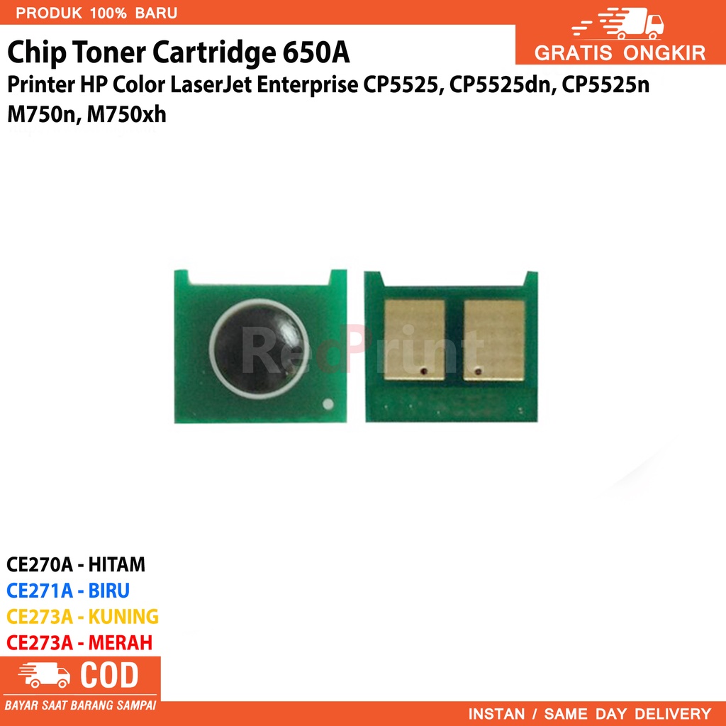 Jual Chip Toner Cartridge 650A Printer HP CP5525, CP5525dn, CP5525n ...
