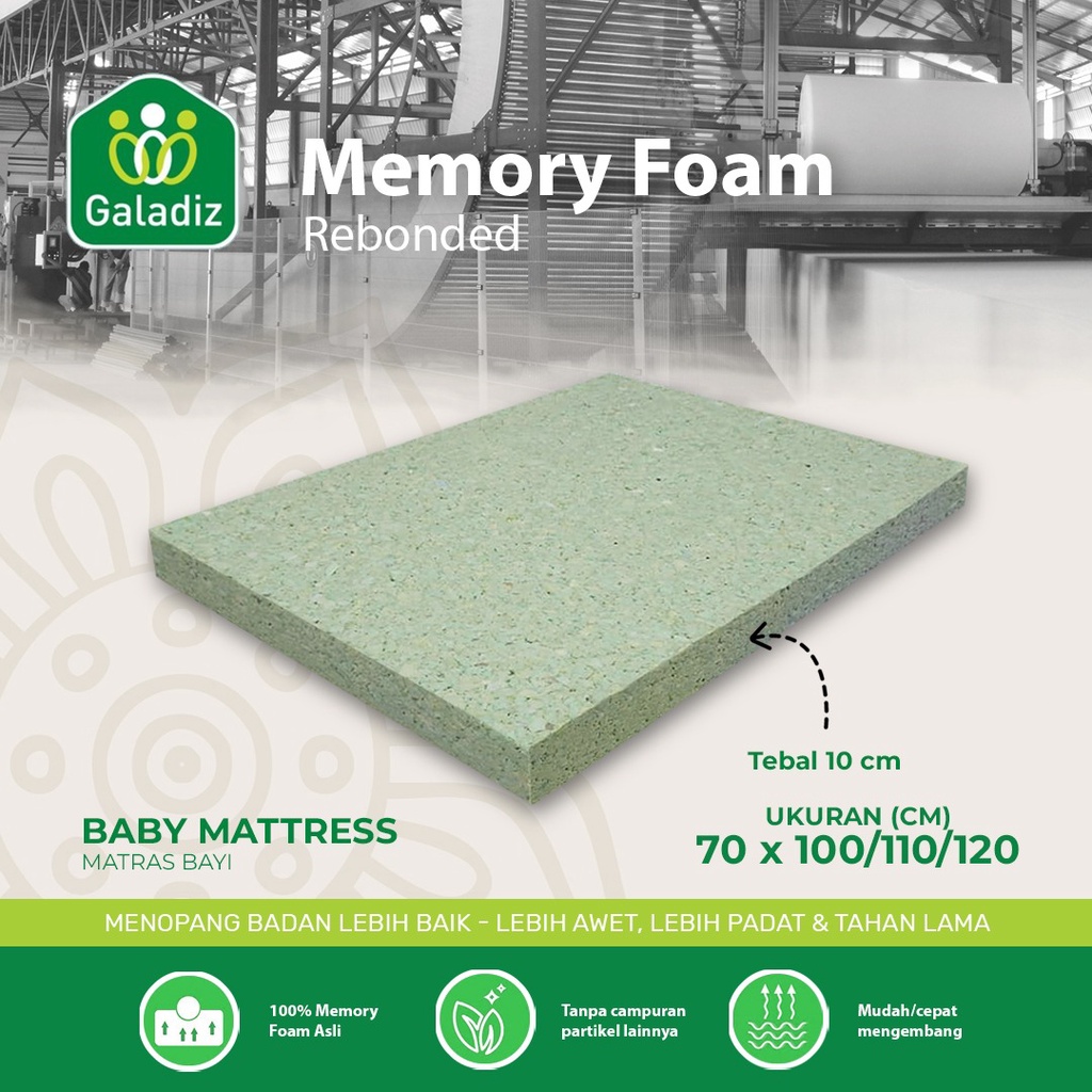 Jual BUSA REBONDED MEMORY FOAM / BABY MATTRESS / TEBAL 10 CM | Shopee ...