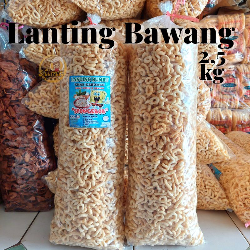 Jual 1 BAL 2,5kg LANTING BAWANG KHAS KEBUMEN SNACK KILOAN MURAH ALMA ...