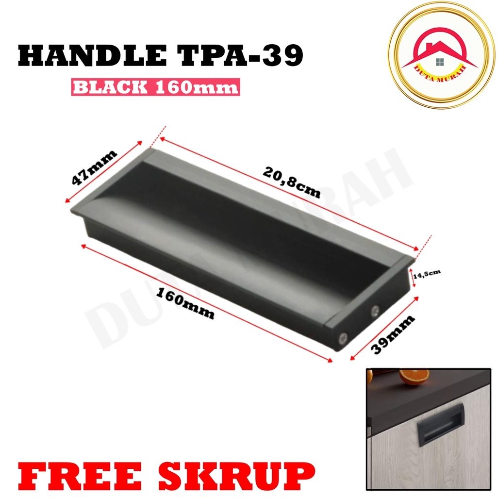 Jual TARIKAN LACI TANAM / HANDLE LACI TANAM TPA 39 BLACK DAN GOLD HUBEN ...