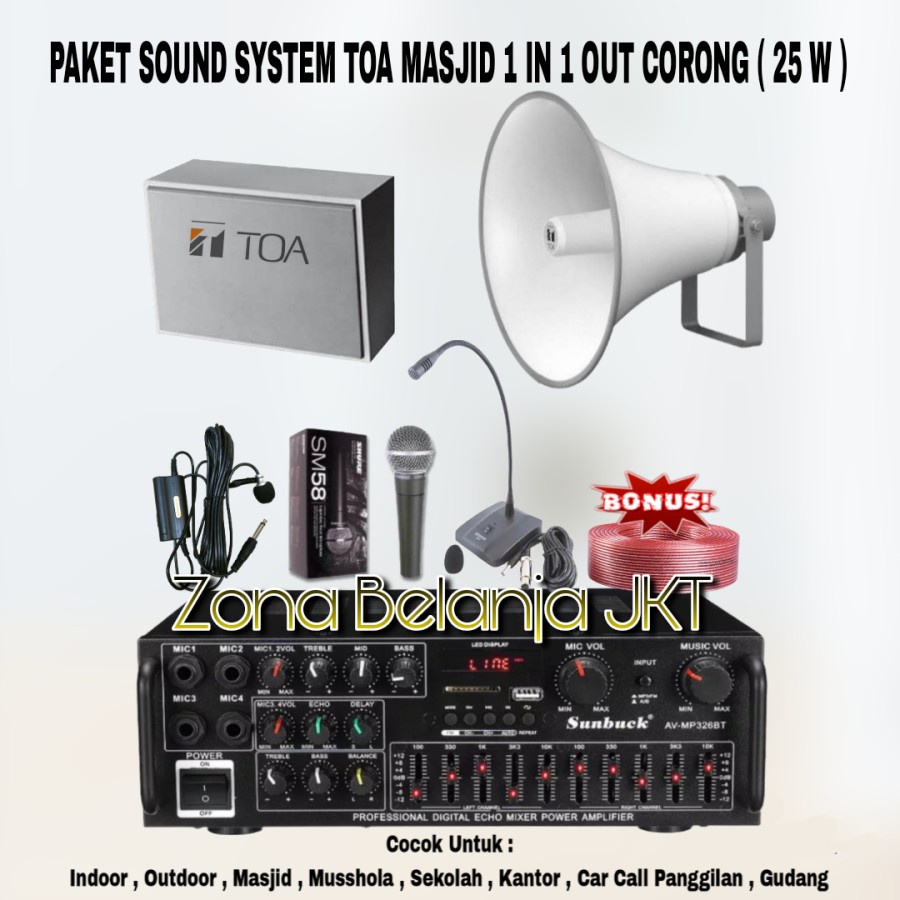 Jual PAKET SOUND SYSTEM TOA MASJID MUSHOLA 1 IN OUT SPEAKER CORONG TOA ...