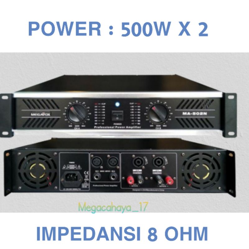 Jual POWER AUDIO MURAH 1000 WATT ASLI MEGAVOX MA 502 PROFESIONAL ...