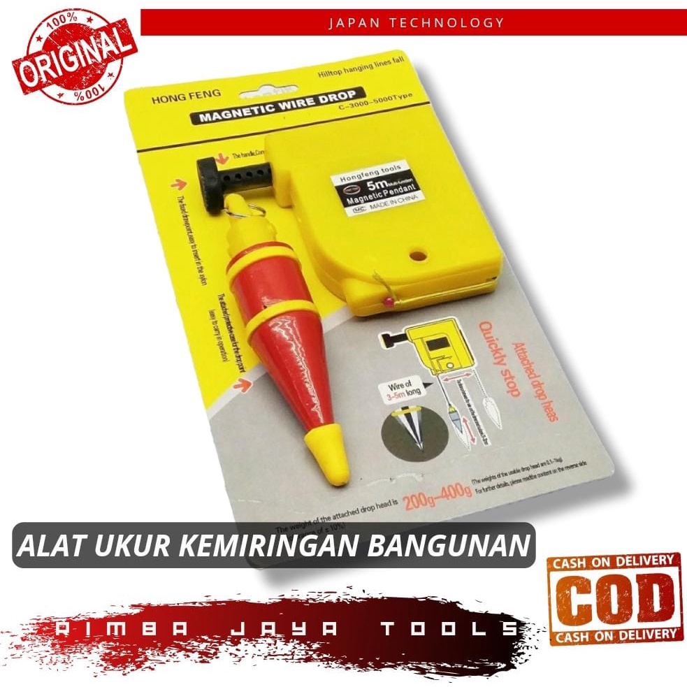 Jual ALAT UKUR Kemiringan Bangunan 5 Meter Magnet Bandul Magnet ...