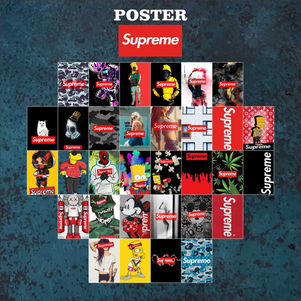 Jual DEKORASI KAMAR POSTER DINDING AESTHETIC SUPREME / POSTER DINDING ...