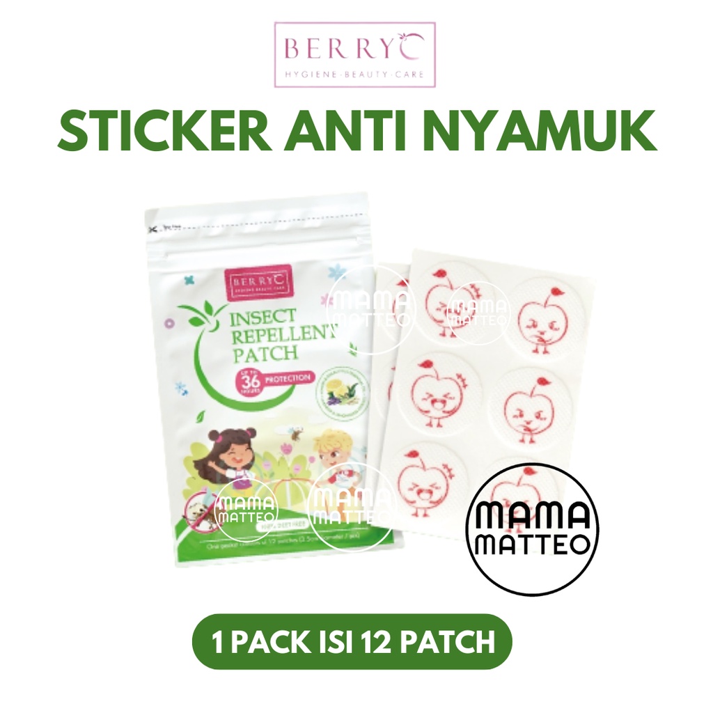 Jual BERRYC Mosquito & Insect Repellent Sticker 1 Pack Isi 12 Patch ...