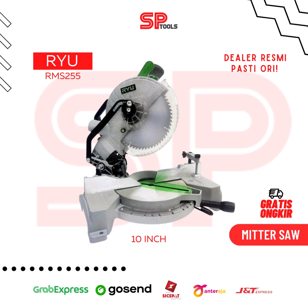 Jual MESIN MITER SAW SLIDING POTONG ALUMINIUM KAYU 10" RYU RMS 255 RMS255 RYU RMS255 | Shopee ...