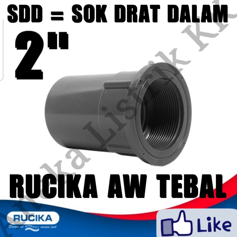 Jual RUCIKA SAMBUNGAN PIPA PVC SDD 2" AW SOK DRAT DALAM 2INCH 2 INCH ...
