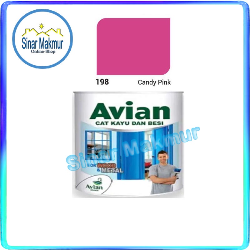Jual Cat Kayu Besi 1/2 KG 0,45 Liter 198 Candy Pink (AVIAN) | Shopee Indonesia