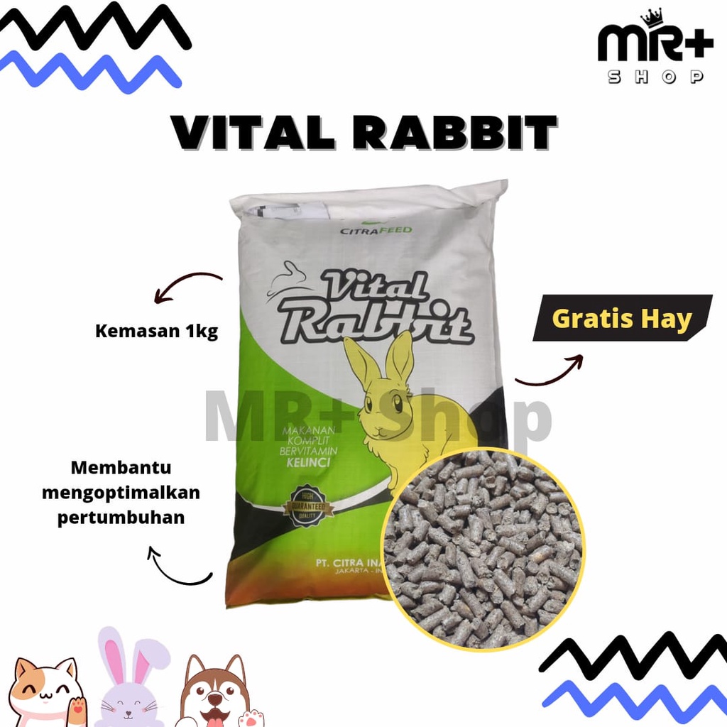 Jual vital rabbit 1 kg 1kg pelet citra feed makanan kelinci pellet ...