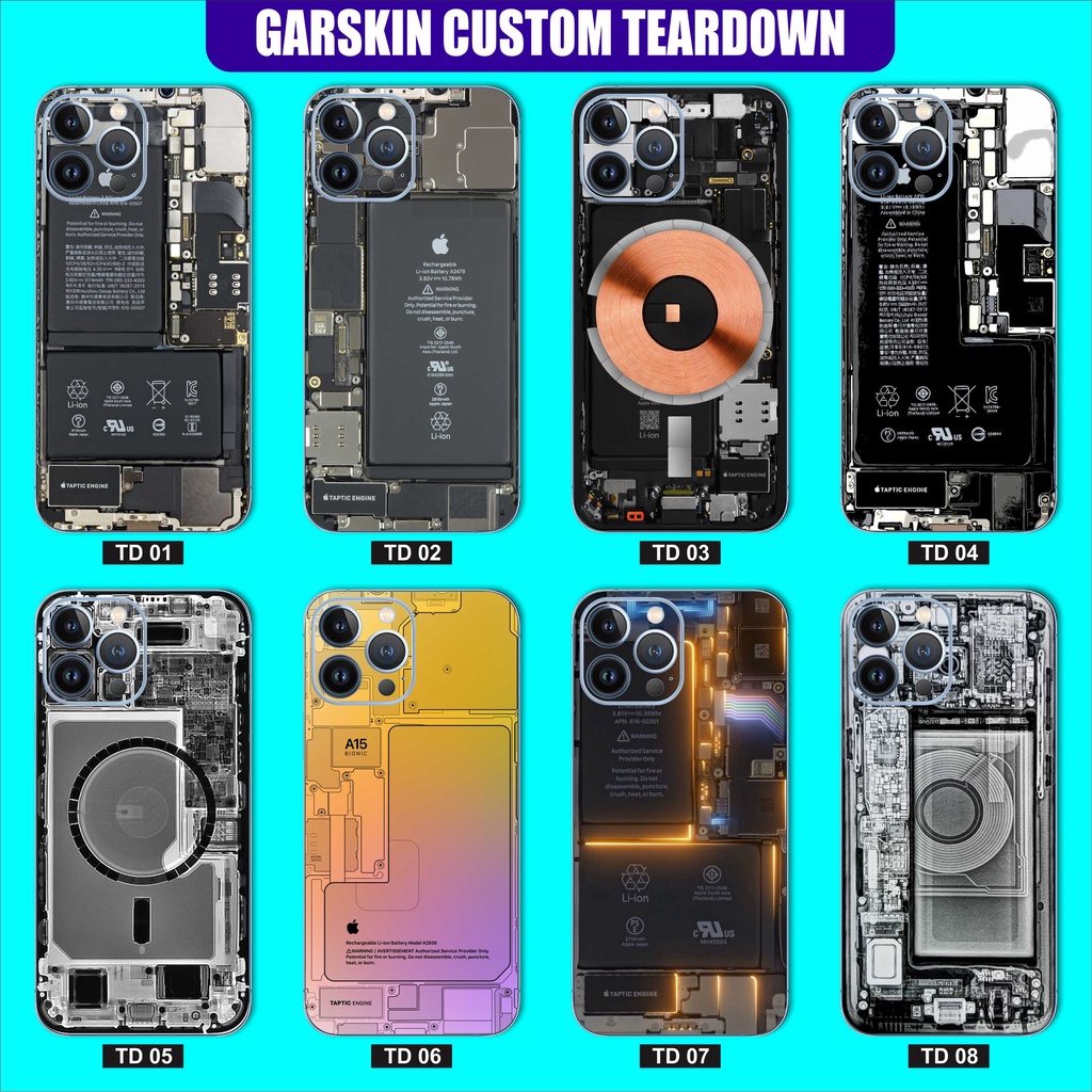 Jual Garskin Skin Teardown Mesin Transparant IPHONE 11 12 13 14 Pro Max ...