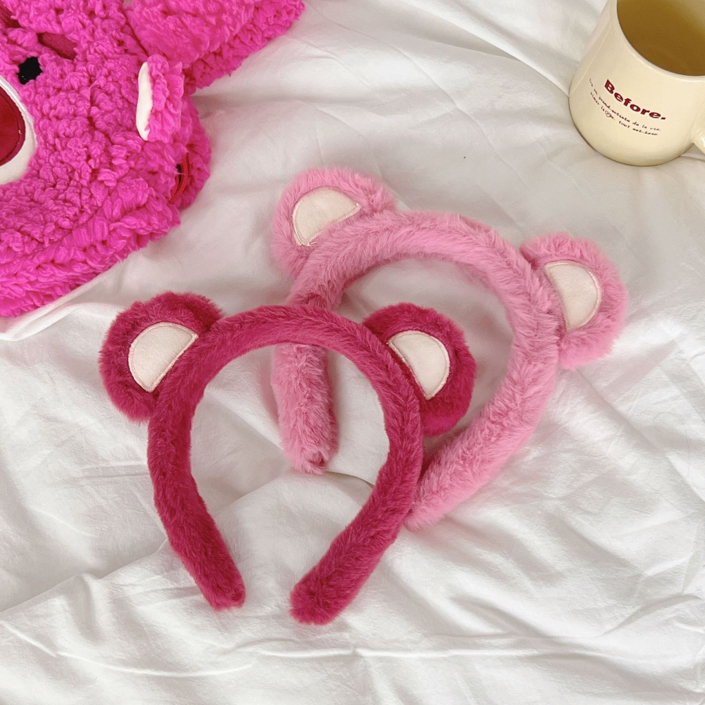 Jual [HARU] Bando Fluffy Lotso | Head Band | bando korea pita empuk ...