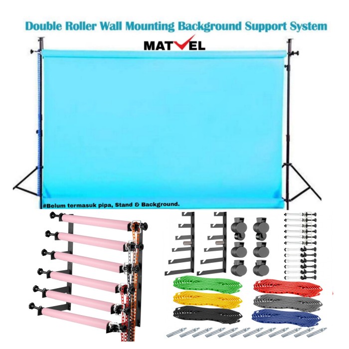 Jual Matvel Expander Background 6 Set Manual Lubang Stand Roller 2In1 ...