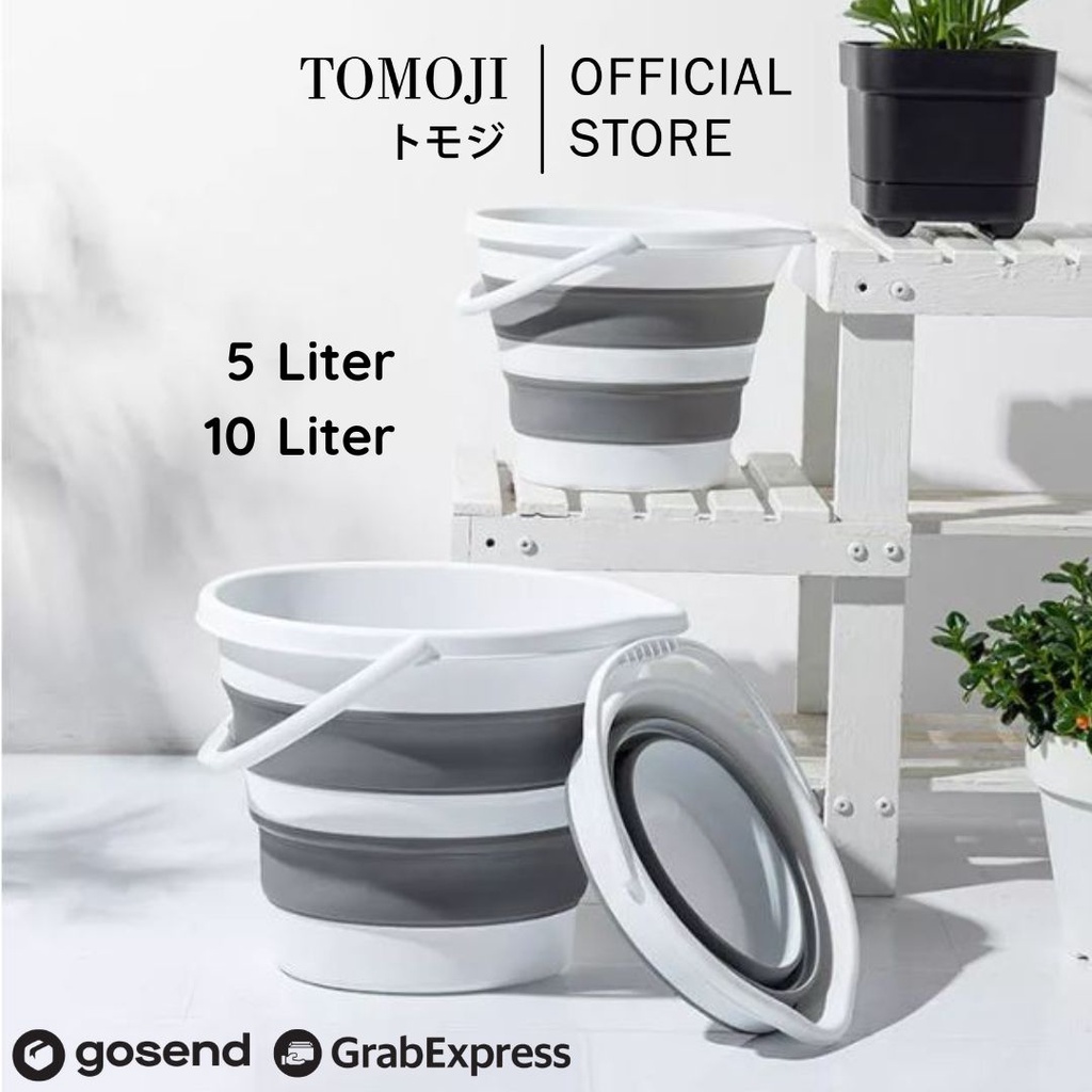 Jual Tomoji Ember Lipat Bulat - Foldable Bucket - Ember Abu Dengan ...