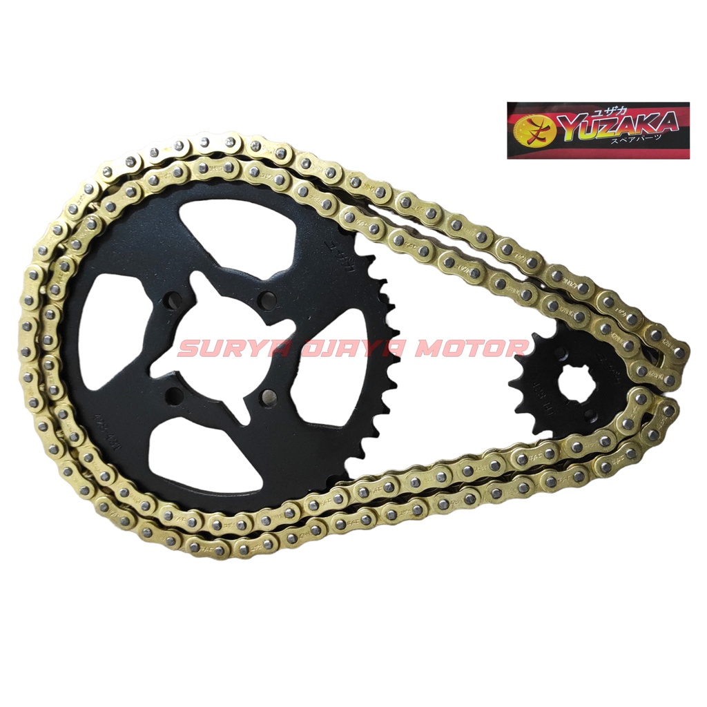 Jual Gearset Gear Set Drive Chainkit Satria FU 150 Satria Fu Rantai Gold Yuzaka | Shopee Indonesia