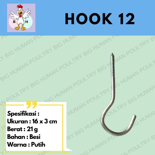 Jual KAPSTOK HOOK 12 PAKU ULIR SEKRUP SKRUP BAUT GANTUNG BESI MANUAL KANDANG AYAM MURAH | Shopee ...