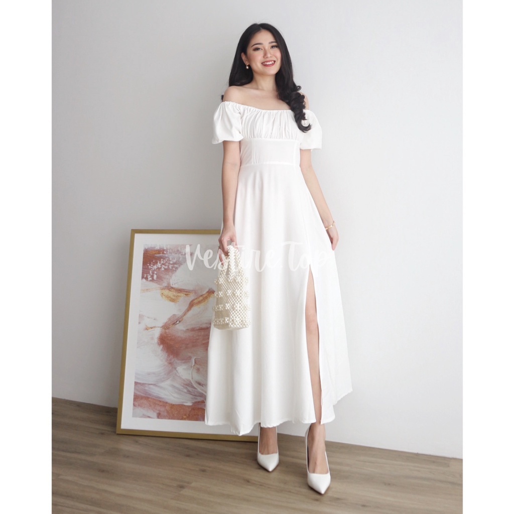 Jual Olive | Baju Sabrina | Dress Sabrina Full Karet | Dress Wanita ...