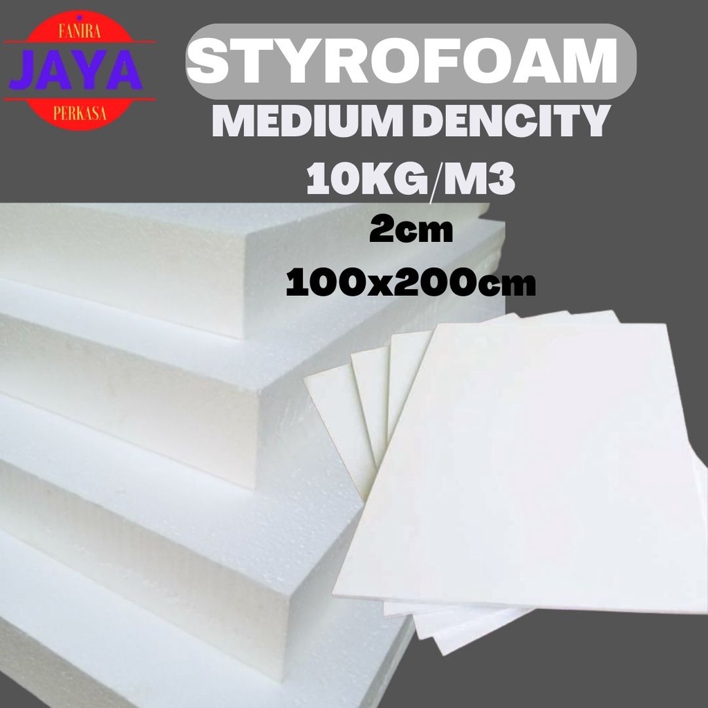 Jual Sterofoam sheet/Lembaran TEBAL 2cm Ukuran 100x200cm MEDIUM Density ...
