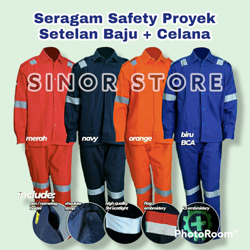 Jual Wearpack Safety Model Setelan Baju +Celana Seragam Kerja Pabrik ...