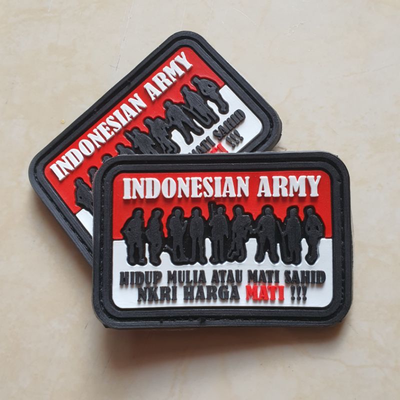 Jual patch rubber logo indonesian army dasar merah putih - nkri harga ...
