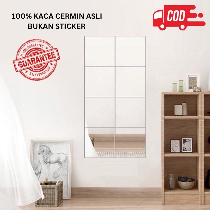 Jual Kaca cermin tempel rectangular persegi | kaca cermin aesthetic ...