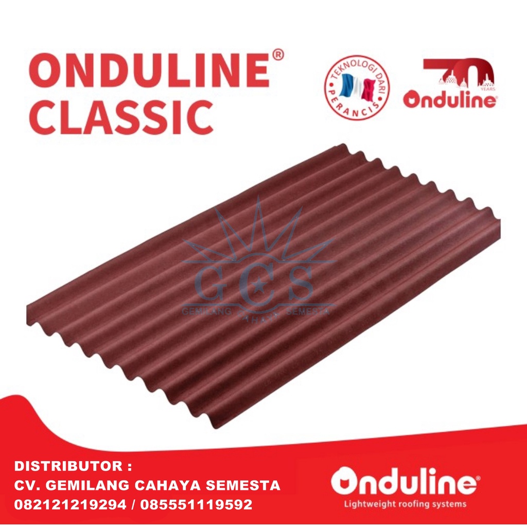 Jual Onduline Red Classic - Atap Bitumen (200cmx95cmx3mm) | Shopee ...