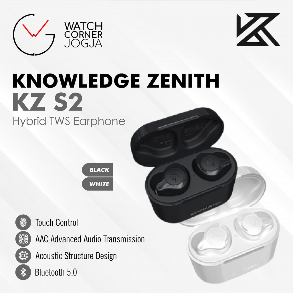 Jual Knowledge KZ S2 Hybrid TWS Bluetooth Headset Earphone with Gaming ...