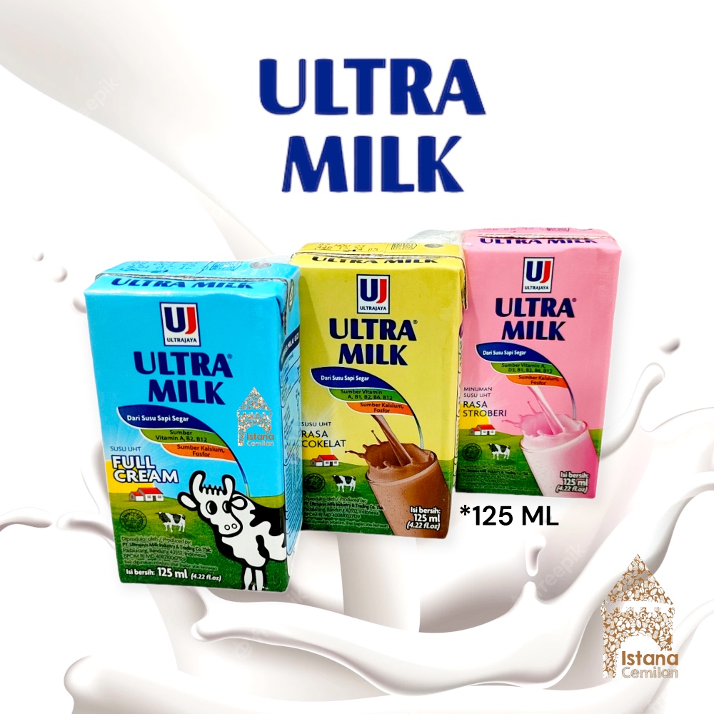 Jual Ultra Milk MINI 125 ML Susu UHT Cokelat / Strawberry / Full Cream | Shopee Indonesia