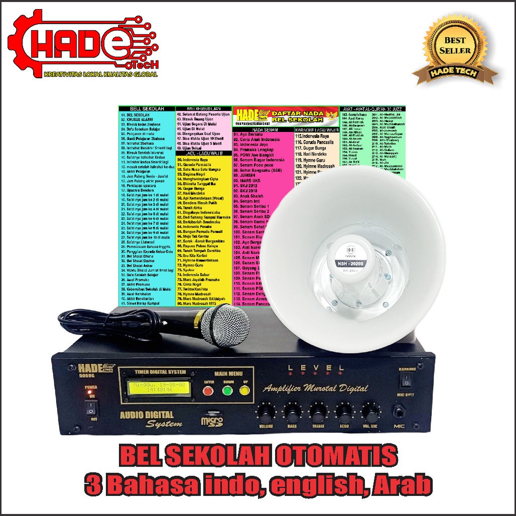 Jual BEL SEKOLAH OTOMATIS 3 BAHASA | Shopee Indonesia