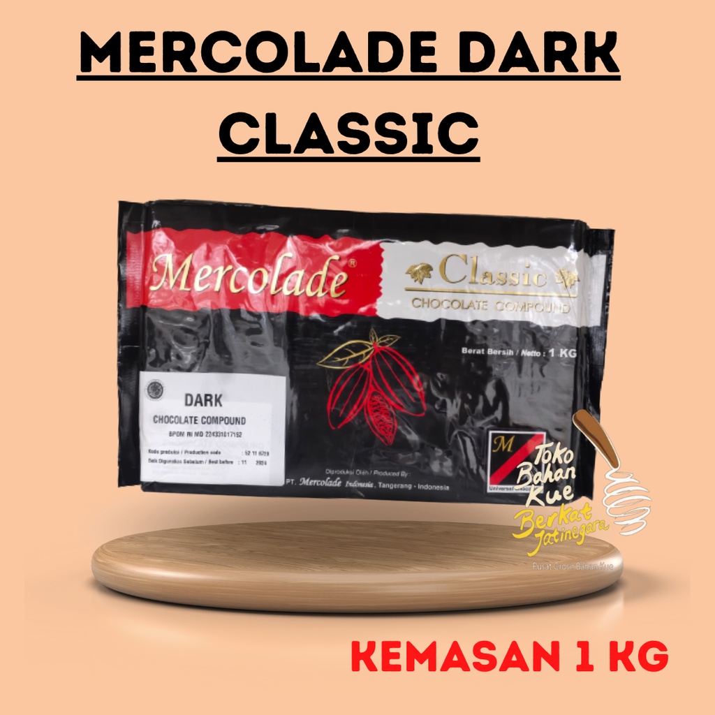 Jual MERCOLADE CLASSIC DARK COMPOUND /COKLAT DARK COMPOUND KEMASAN 1 KG ...