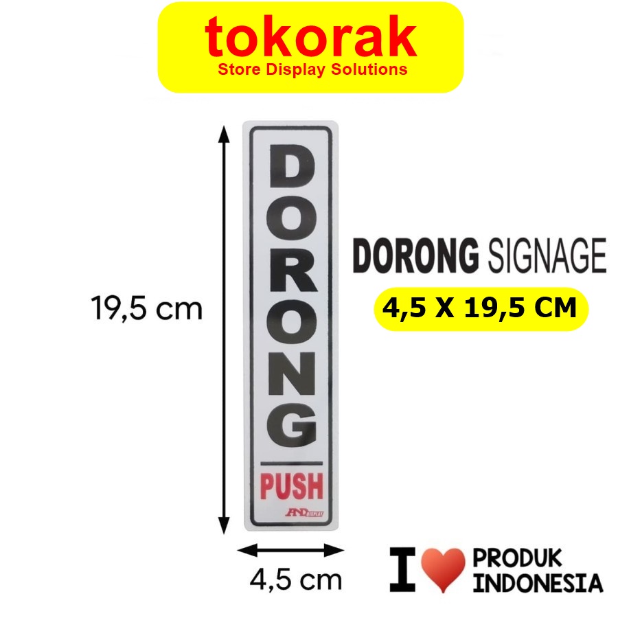 Jual SIGNAGE DORONG 4,5X19,5 CM SIMBOL LOGO PERINGATAN PUSH | Shopee ...