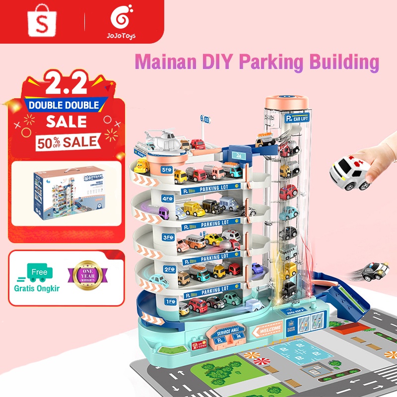 Jual Jojotoy Mainan DIY Mobil Mini Simulasi Gedung Parkir Mobil Dengan ...