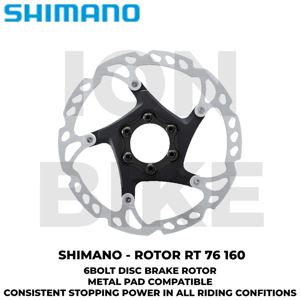 Jual Rotor Shimano RT-76 160 / 6" inch Ice tech Deore XT 6 bolt per pcs ...