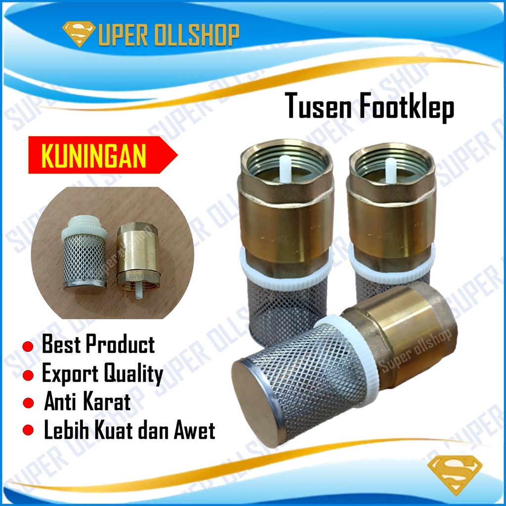 Jual Tosen Foot Klep Valve Kuningan 1 Inch / Footklep Kuningan Saringan ...